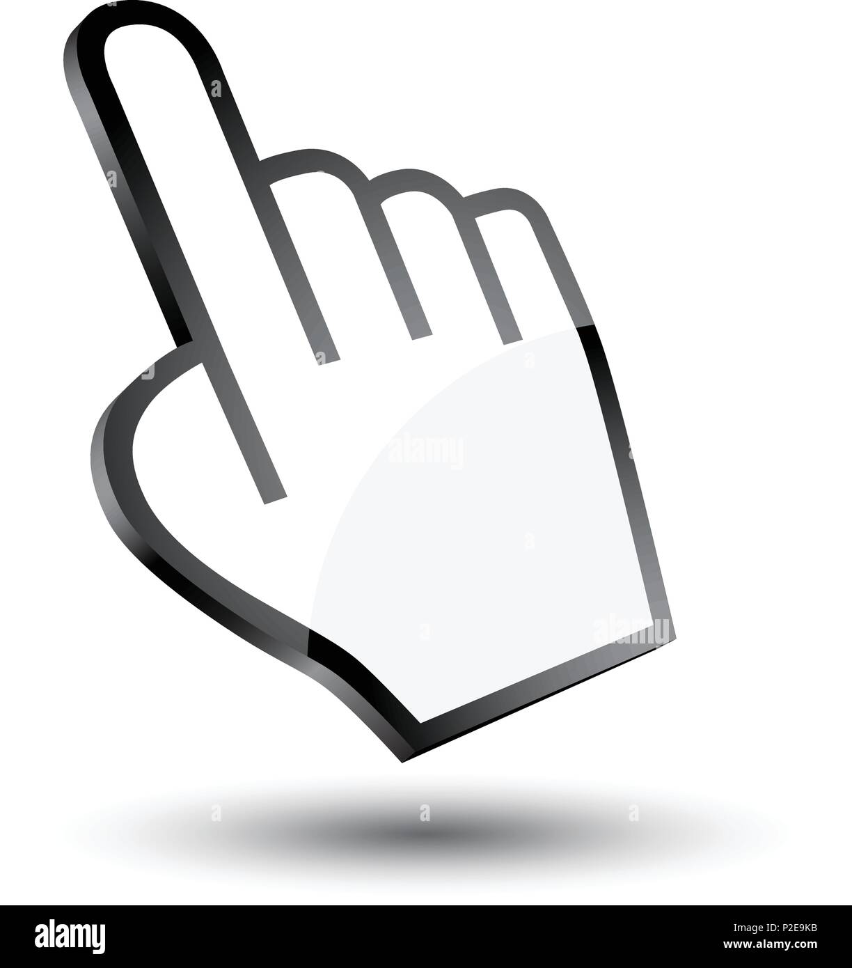 cursor hand 3d icon with shadow on white background Stock Vector Image ...