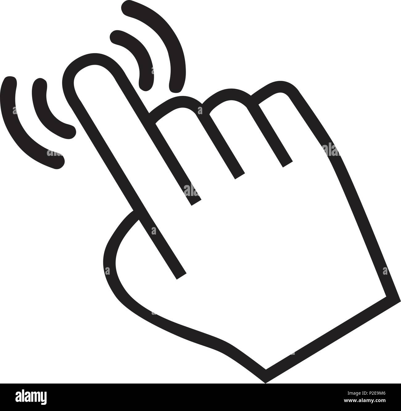 cursor hand icon with shadow on white background Stock Vector Image ...