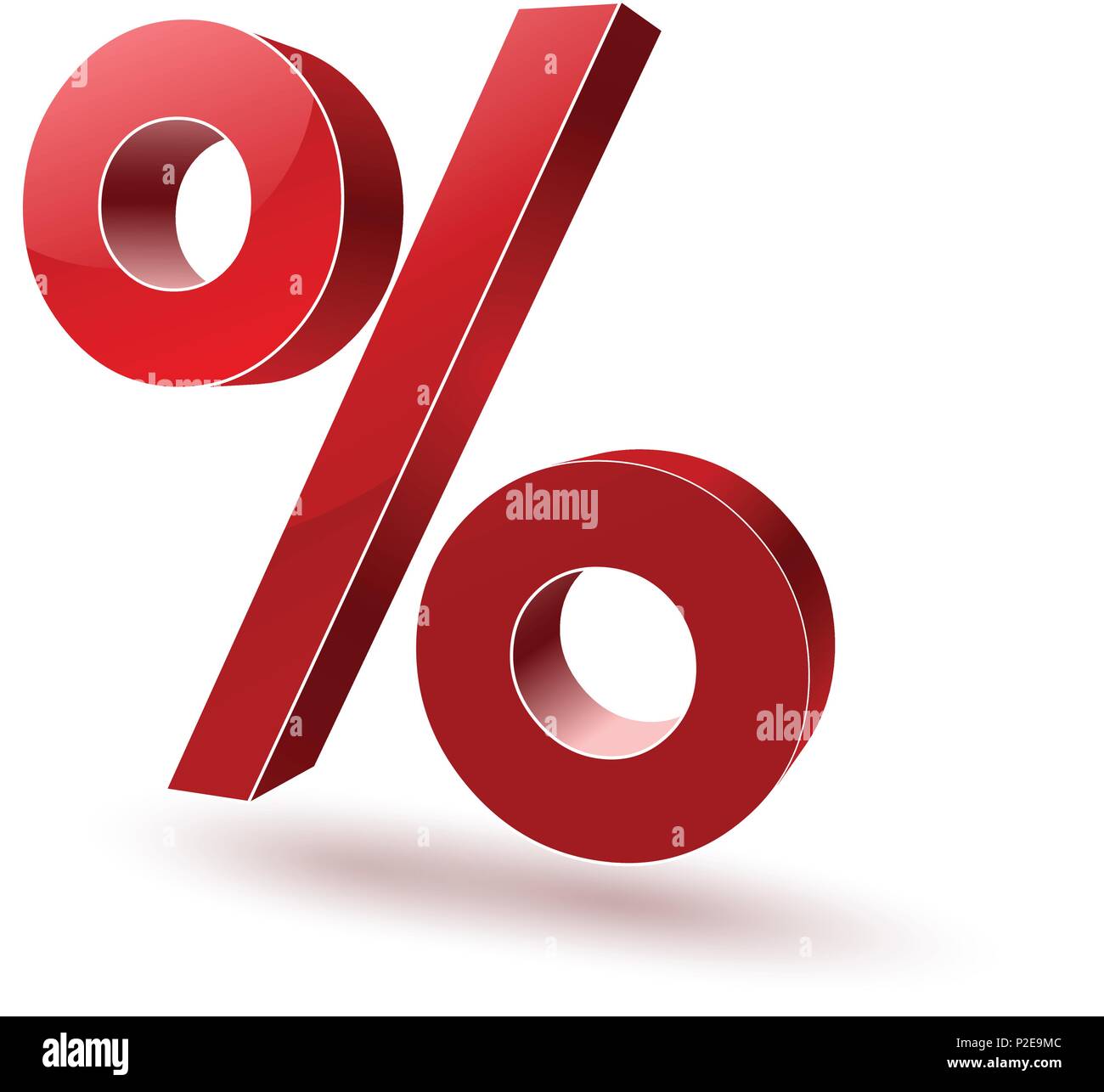 Symbol 3d percent red 3 glossy with shadow on white background Stock ...