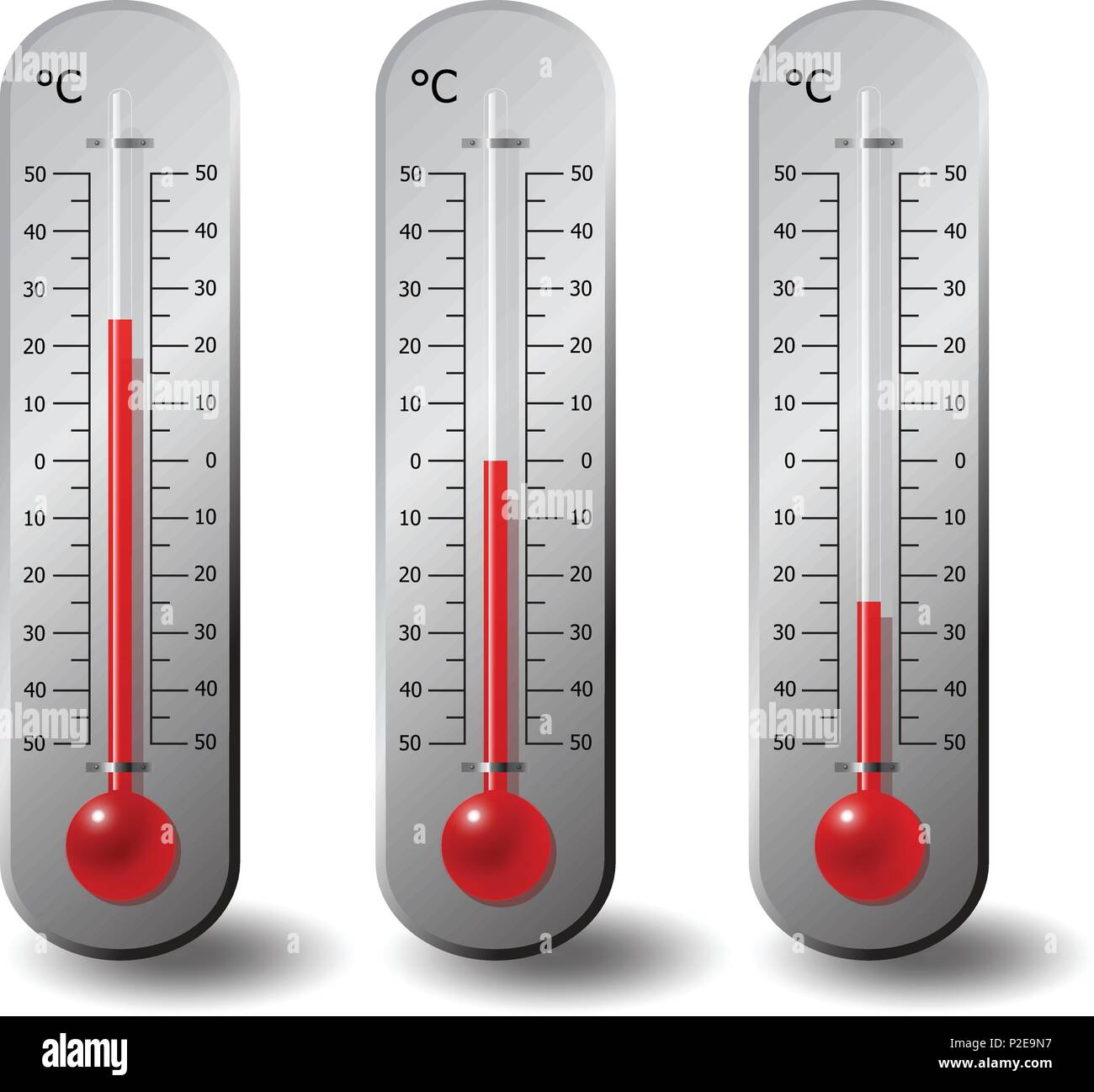 thermometers Celsius degree set on white Stock Vector Image & Art - Alamy