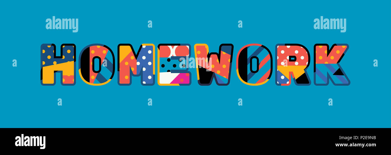 The word HOMEWORK concept written in colorful abstract typography Stock ...