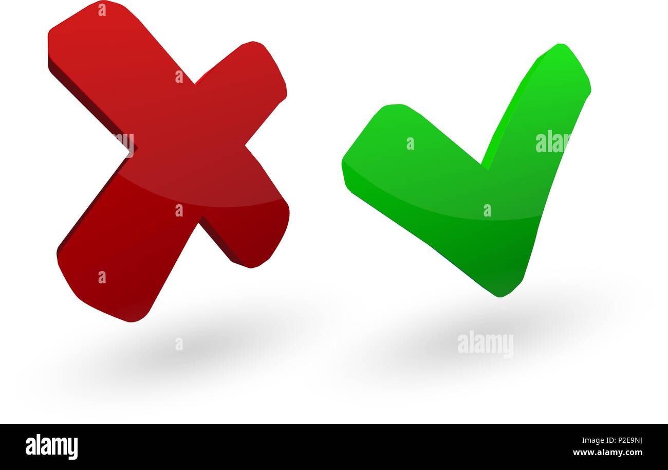 3d tick cross Stock Vector Images - Alamy