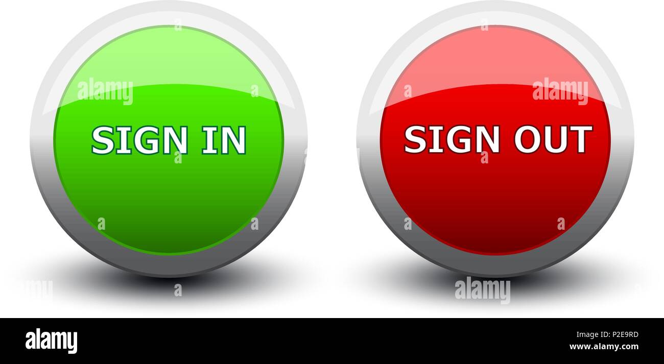 buttons sign in and out on a white background Stock Vector Image & Art ...