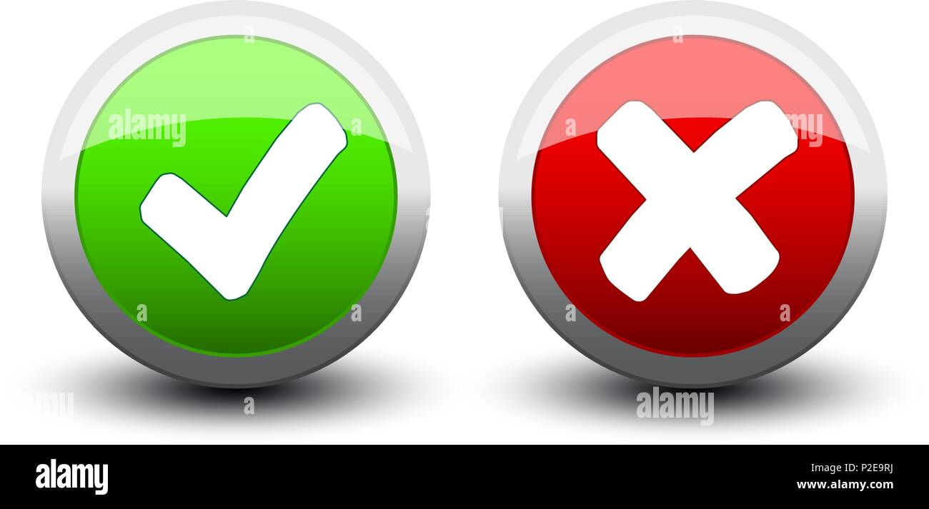 button tick and cross on a white background Stock Vector Image & Art ...