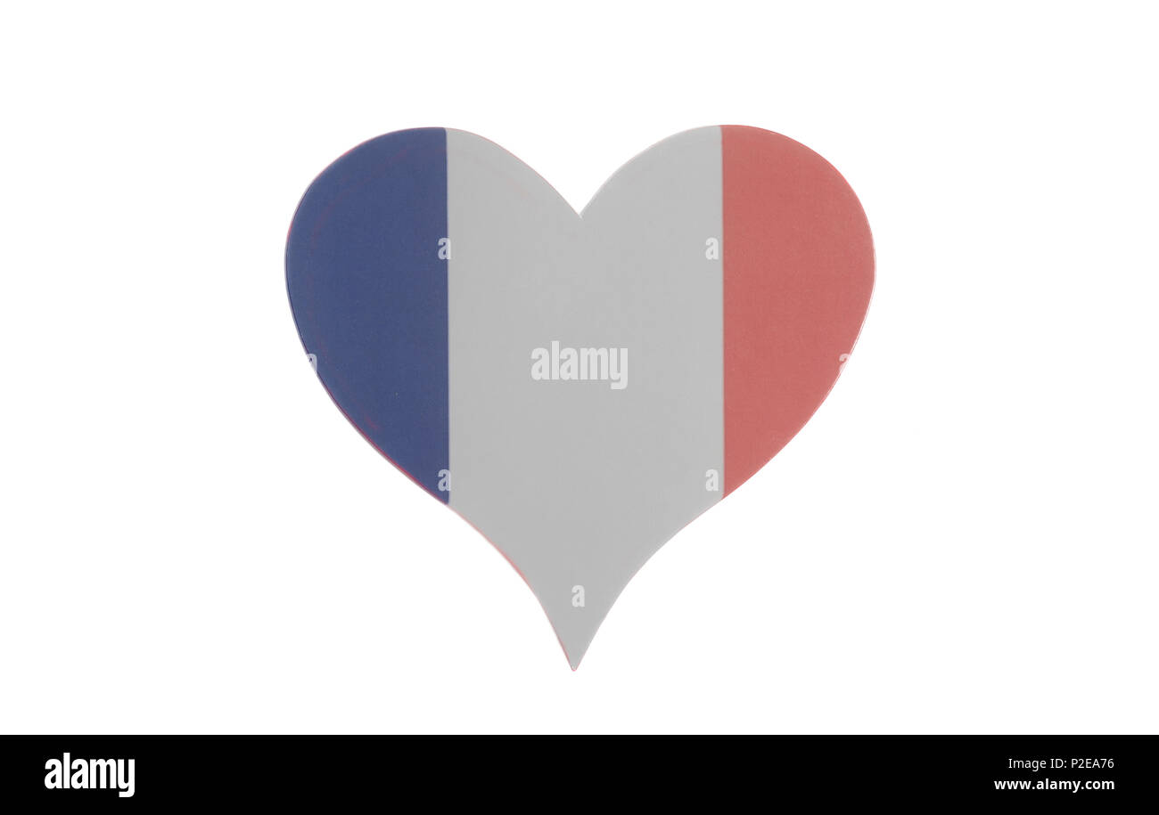 Heart with France flag isolated on a white background Stock Photo - Alamy
