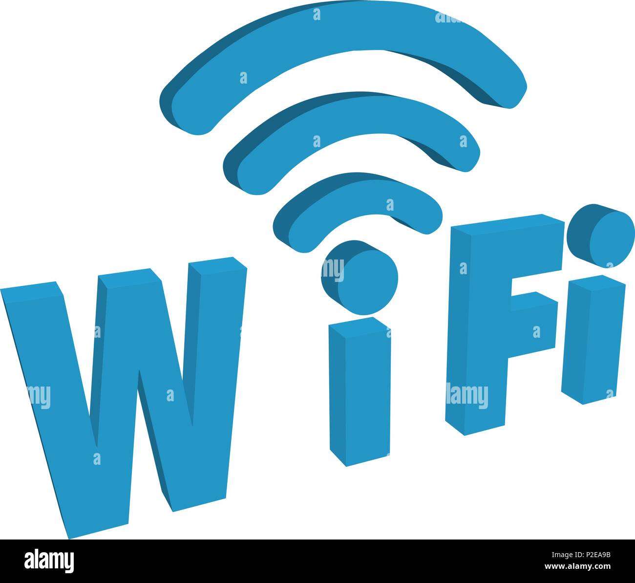 Label Wi-Fi blue color on a white 3d Stock Vector Image & Art - Alamy