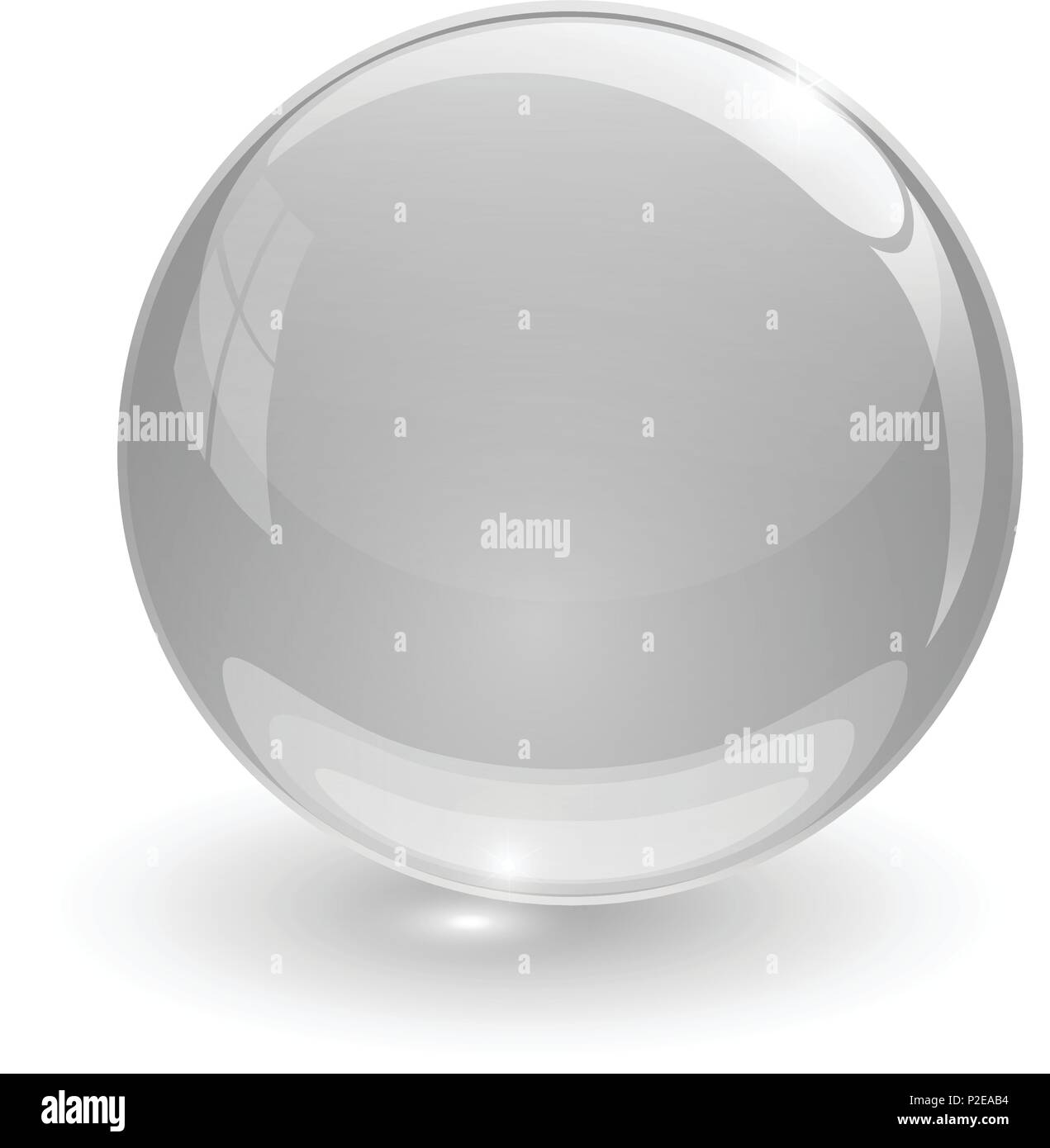 Grey glassy ball on white background Stock Vector Image & Art - Alamy