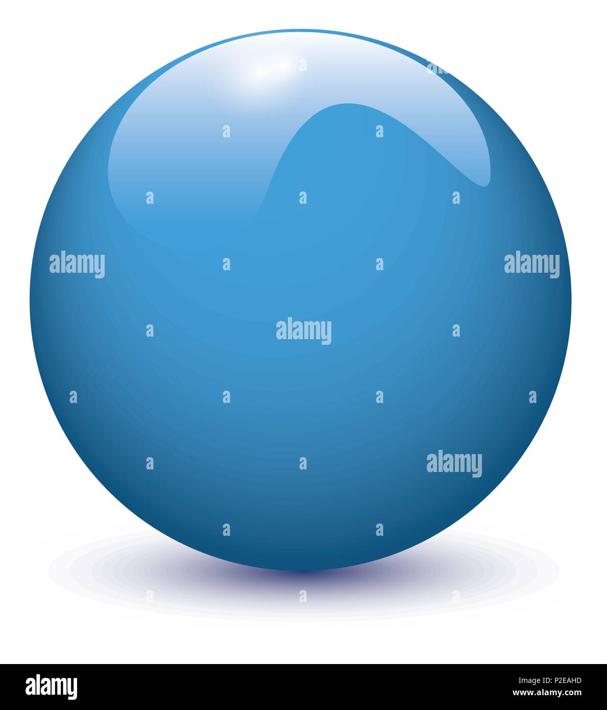 Blue glossy ball on white background Stock Vector Image & Art - Alamy