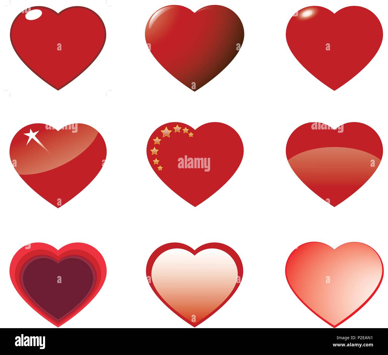 set of hearts isolated Stock Vector Image & Art - Alamy
