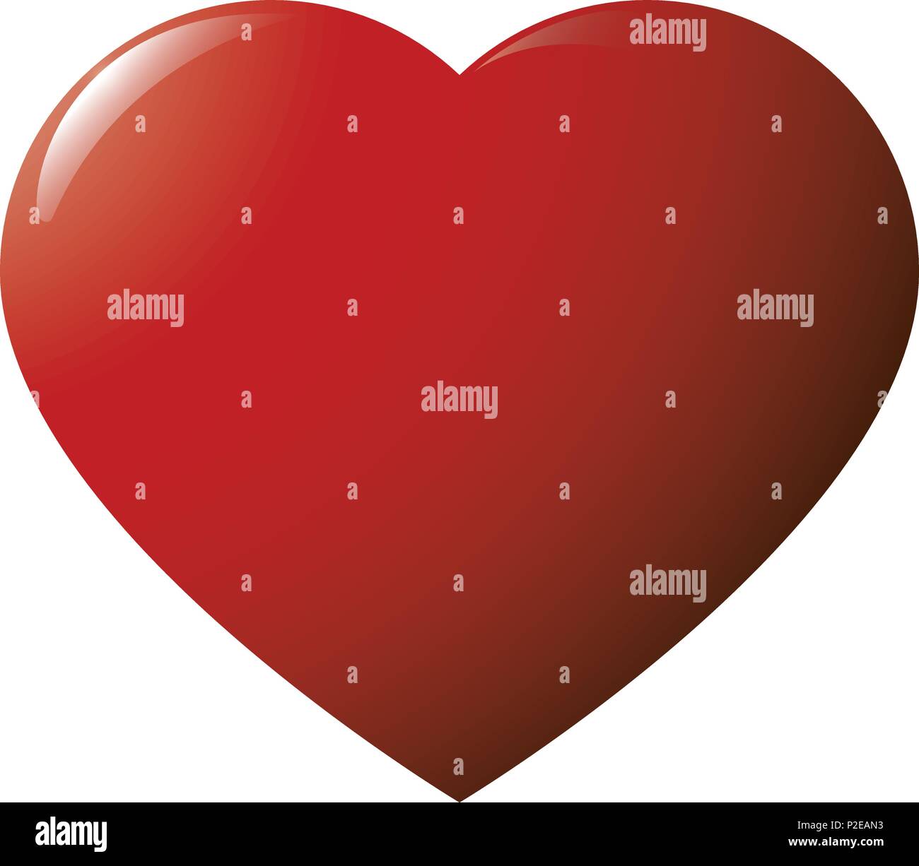Red glossy heart on white background Stock Vector Image & Art - Alamy