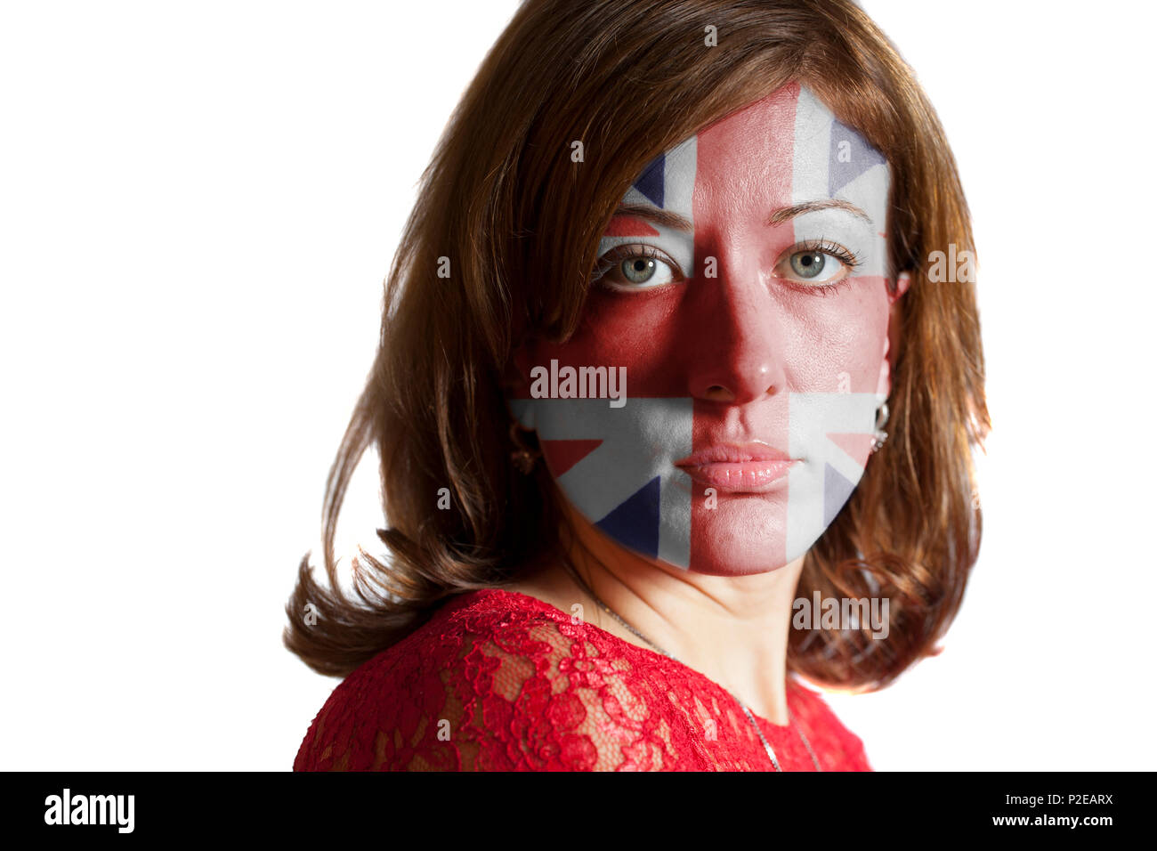 Face painting with union jack flag hi-res stock photography and images ...