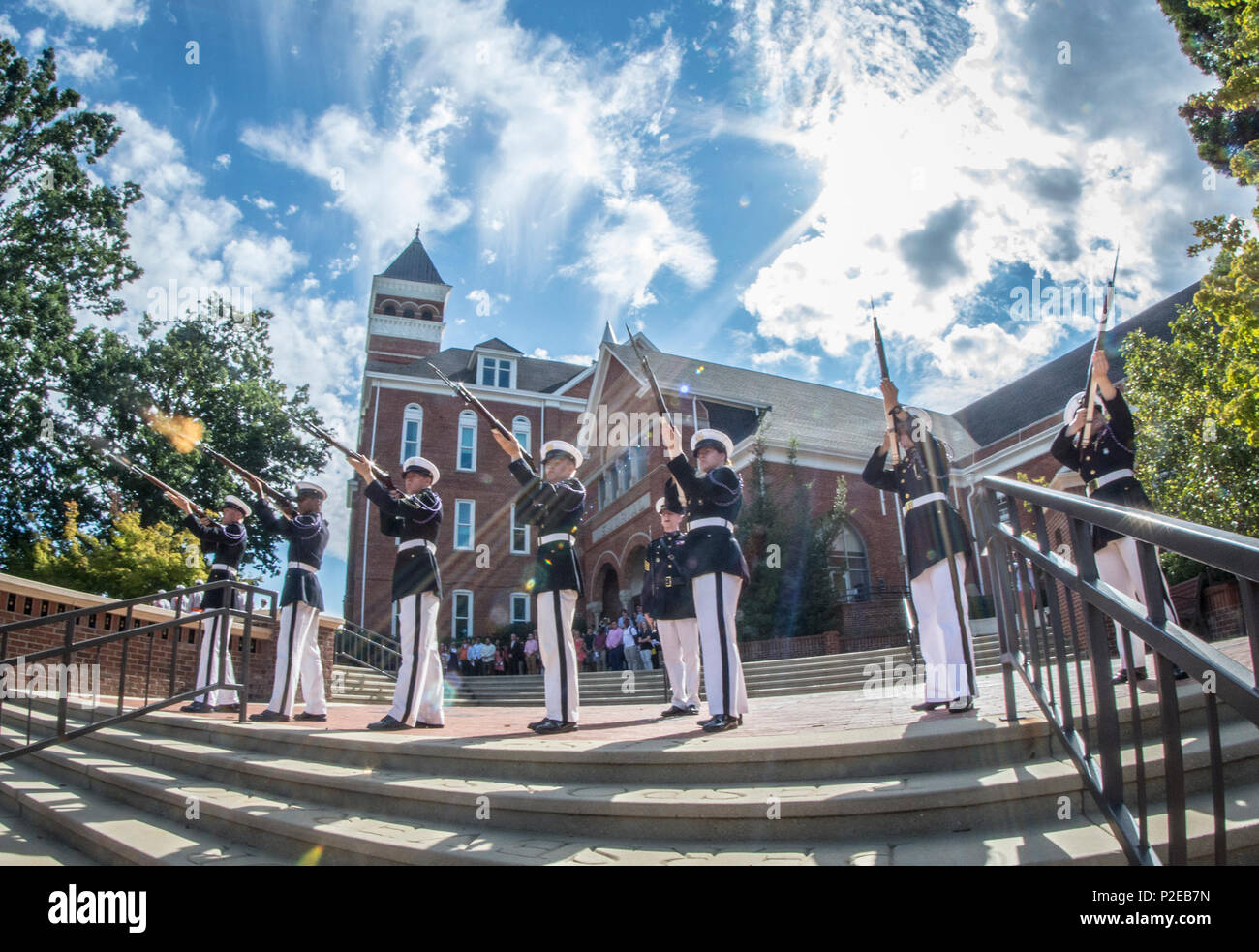 Clemson University’s Reserve Officers’ Training Corps honor guard, the ...