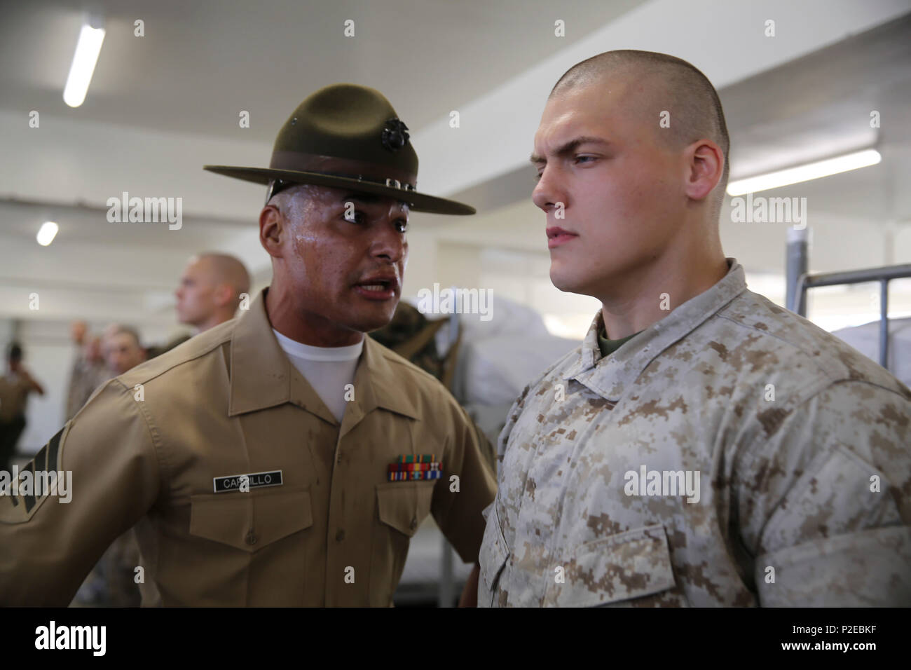 Sergeant Nicholas A. Carrillo, drill instructor, Alpha Company, 1st ...