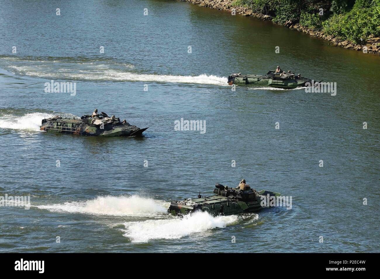 U.S. Marines with 2nd Amphibious Assault Battalion drive AAV7 ...
