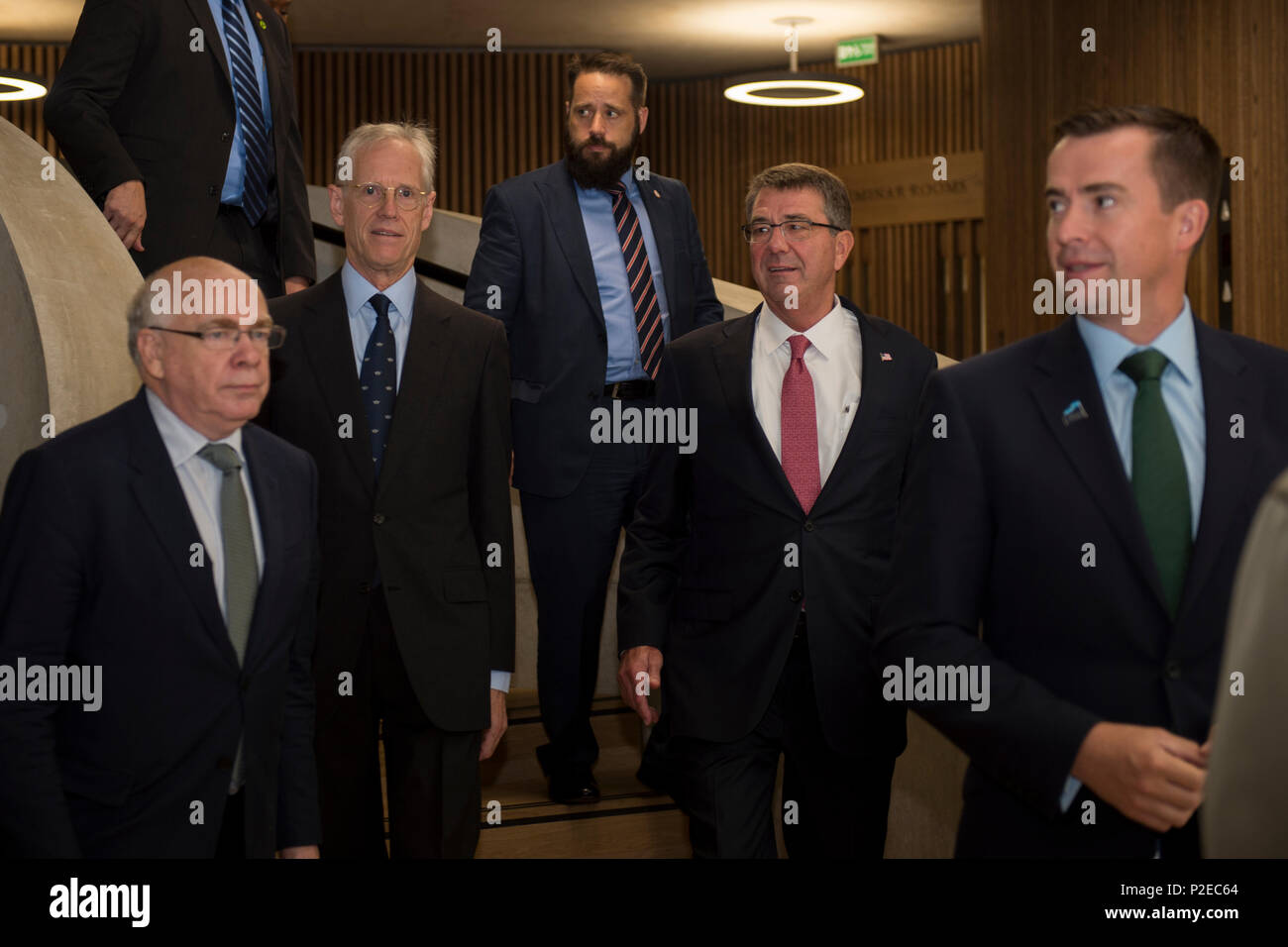 Secretary of Defense Ash Carter arrives at the Blavatnik School of ...