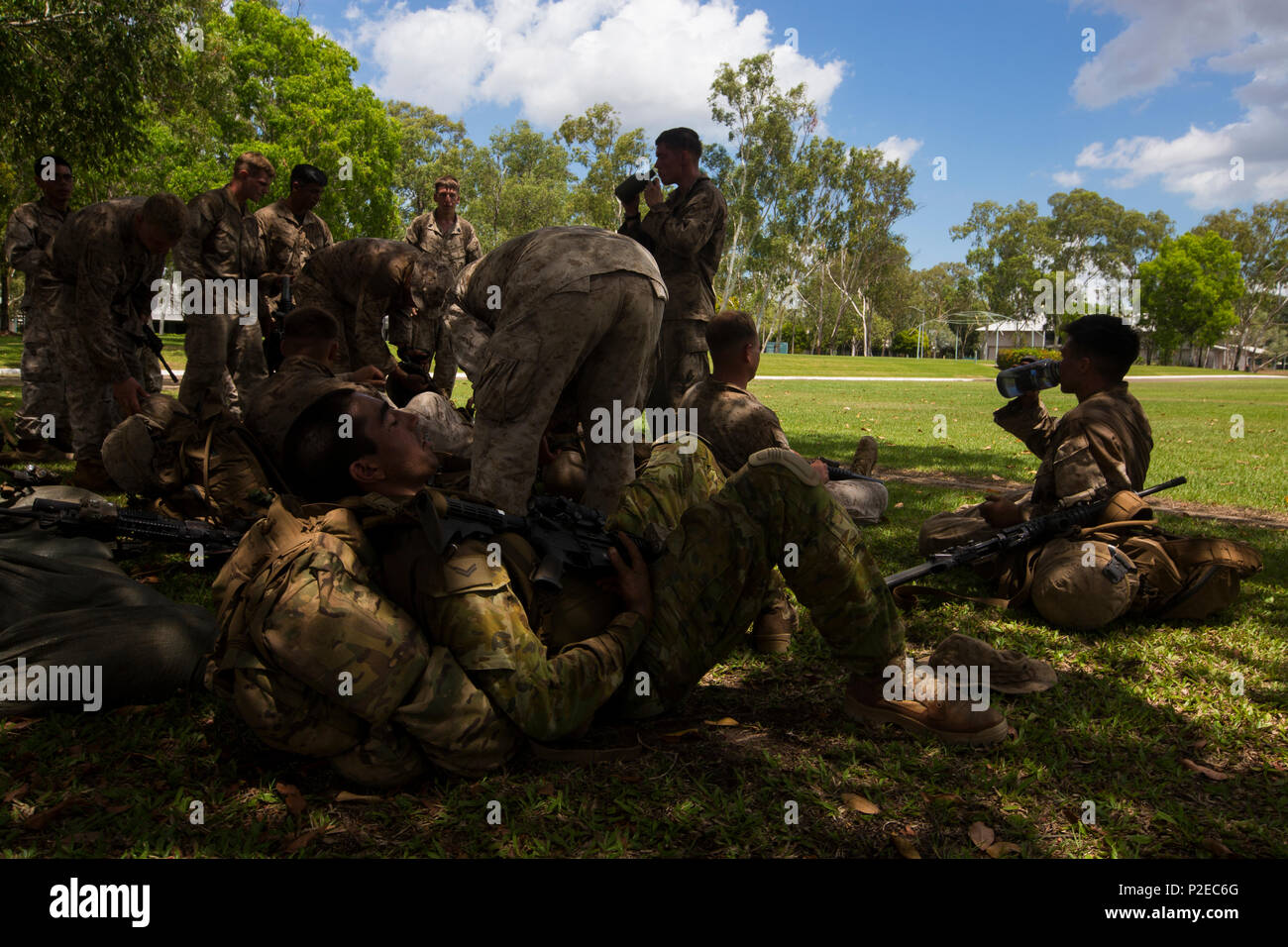 U.S. Marines with 1st Battalion, 1st Marine Regiment and Australian ...