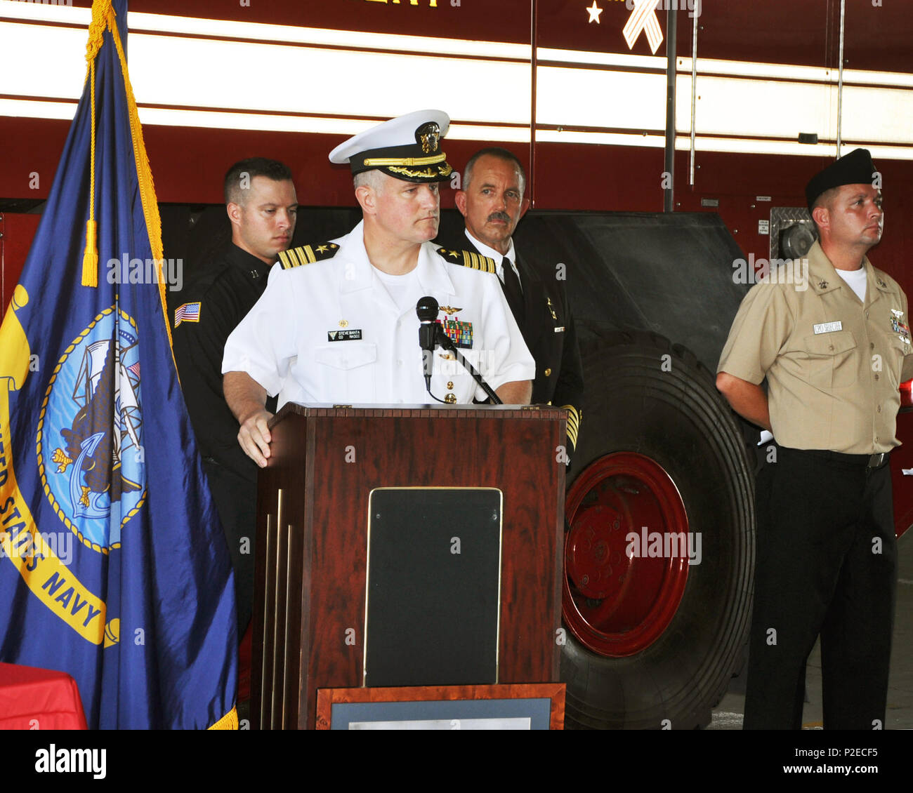 NAS Corpus Christi commanding officer, Capt. Steve Banta, spoke during ...