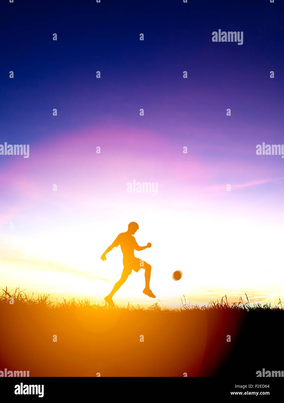 Football silhouette sunrise hi-res stock photography and images - Alamy