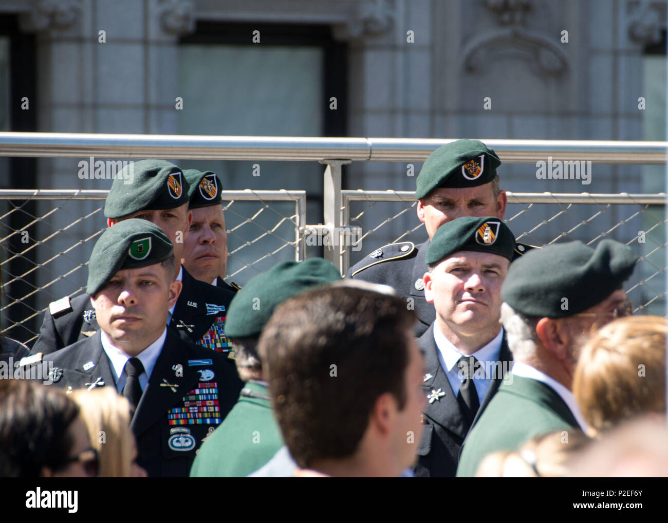 U.S. Special Forces Soldiers stand at attention during the opening ...