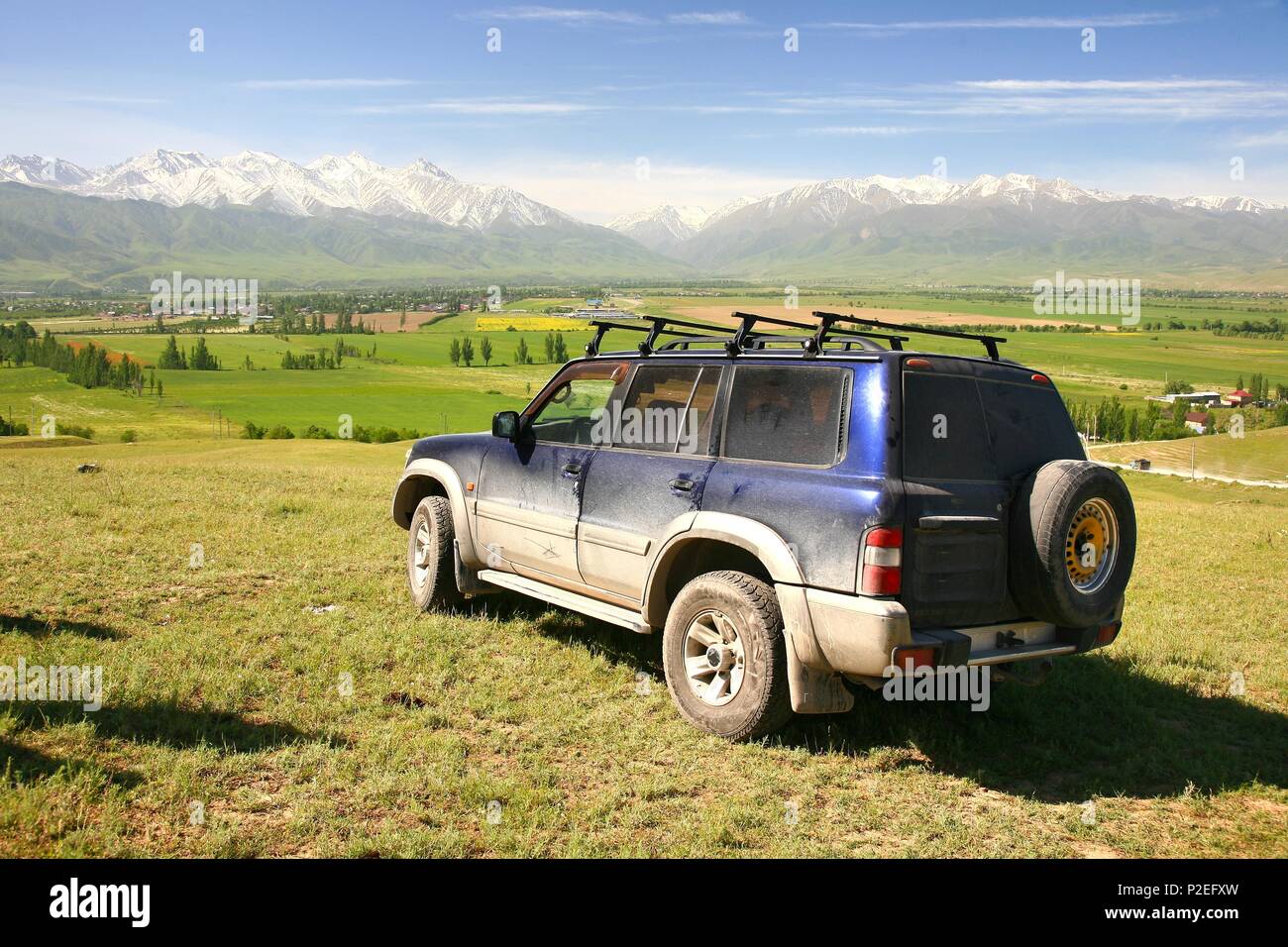The route of beautiful scenic in Bishkek with the Tian Shan mountains ...