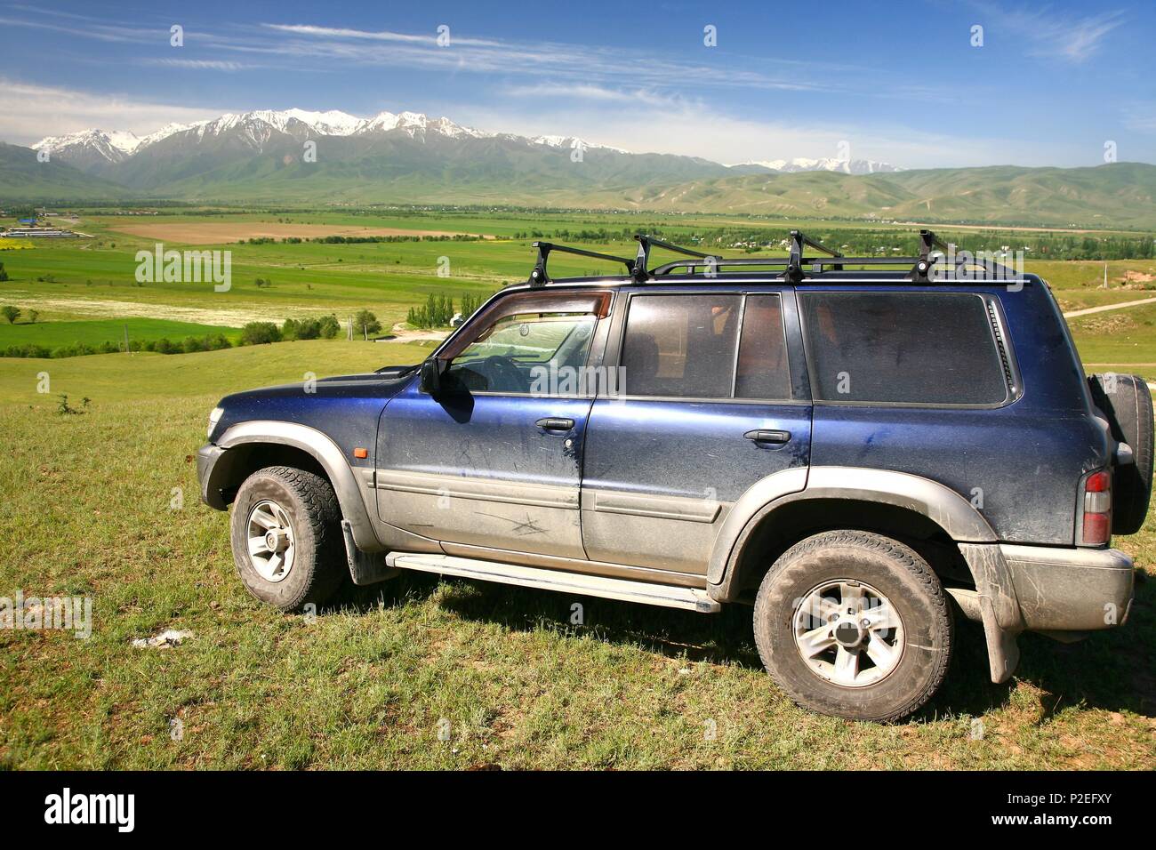 The route of beautiful scenic in Bishkek with the Tian Shan mountains ...