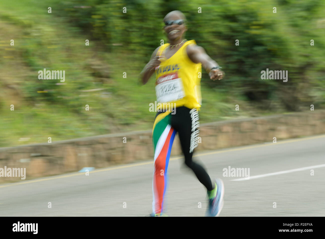 Durban, KwaZulu-Natal, South Africa, adult man, marathon runner ...