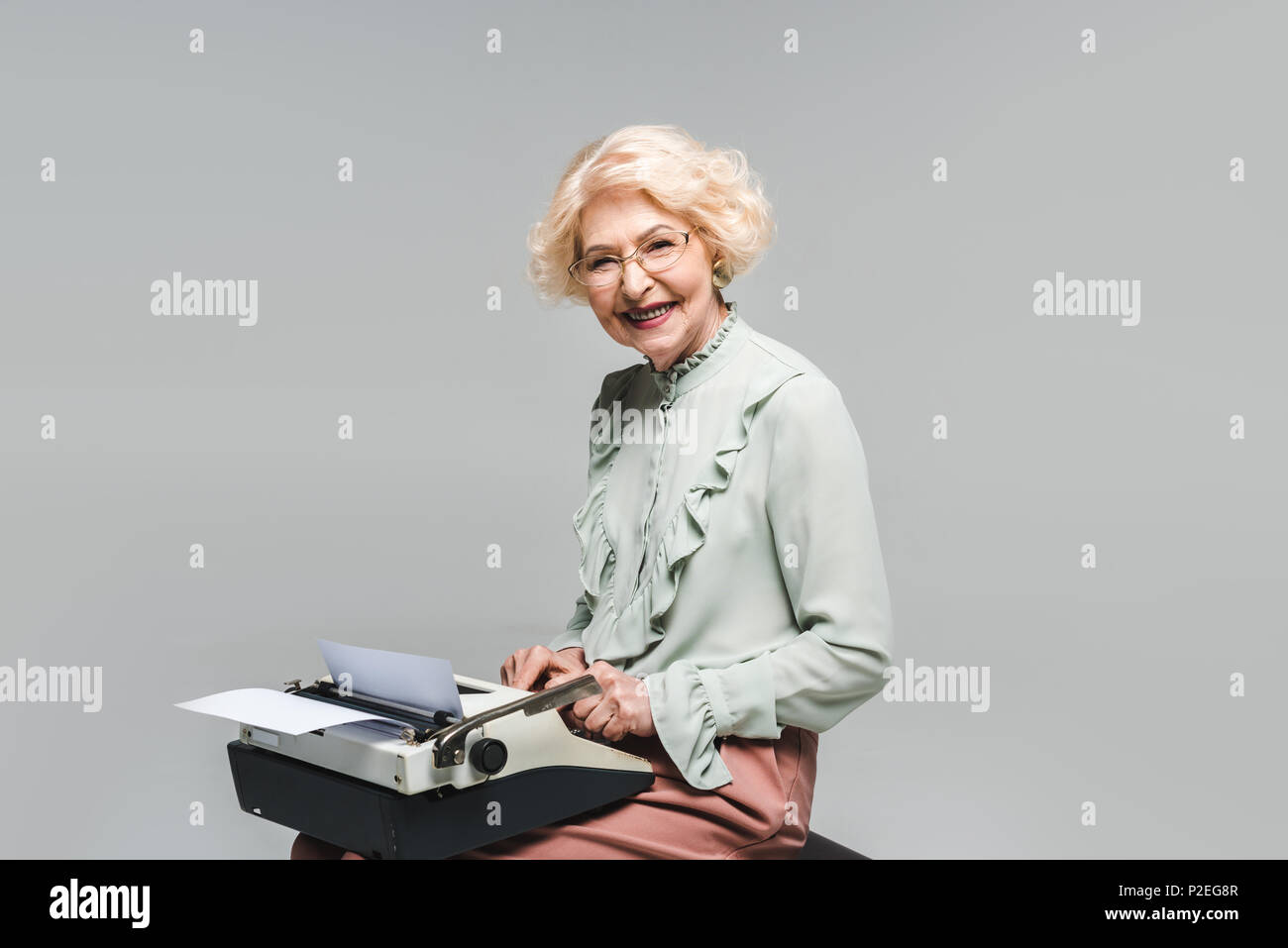 Grey typewriter hi-res stock photography and images - Alamy