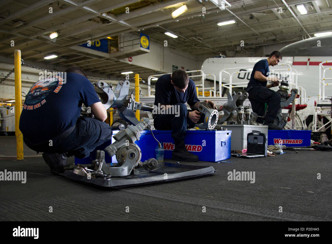 160908-N-QN175-008 ARABIAN GULF (Sep. 8, 2016) Sailors assigned to the ...