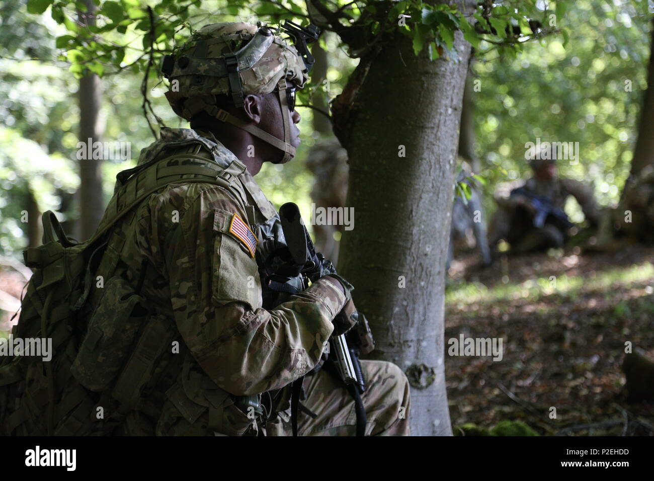 A U.S. Army Soldier of Charlie Company, 1st Battalion, 30th Infantry ...