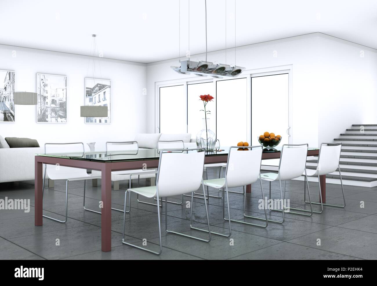 Dining room interior design in modern appartment Stock Photo - Alamy