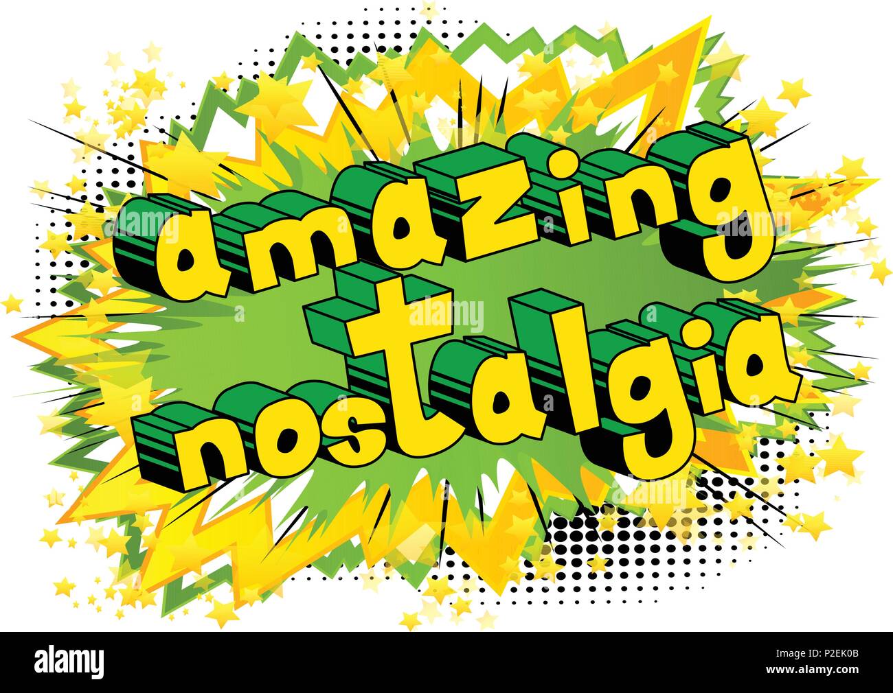 Amazing Nostalgia - Comic book style word on abstract background Stock ...