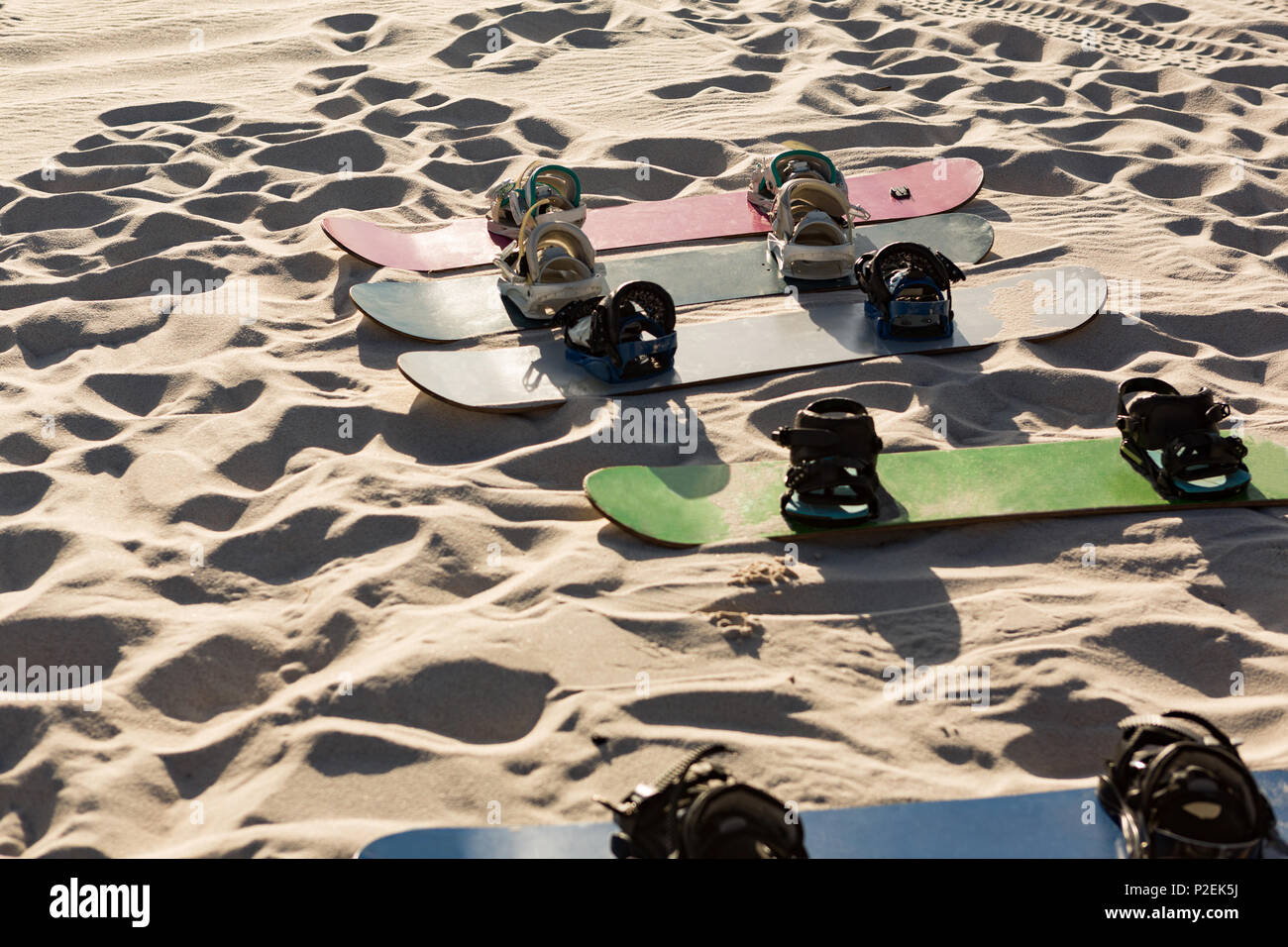 Sandboards kept on sand Stock Photo - Alamy