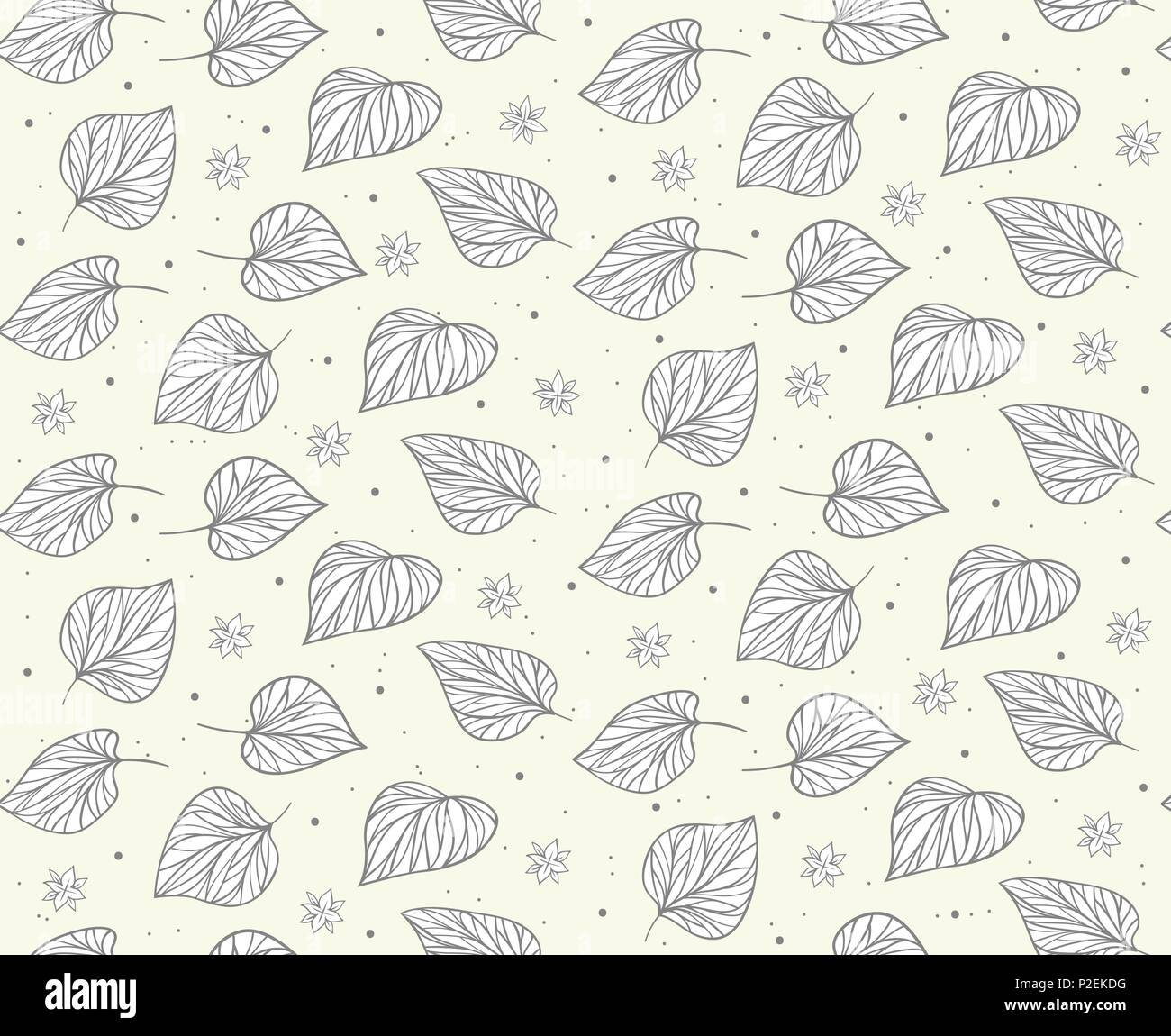 Natural seamless pattern with leaves. Vector illustration Stock Vector ...
