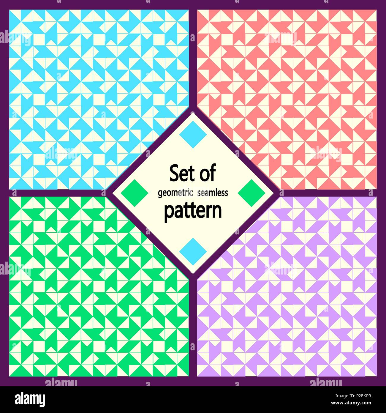 Set of geometric seamless patterns. Abstract vector illustration Stock ...