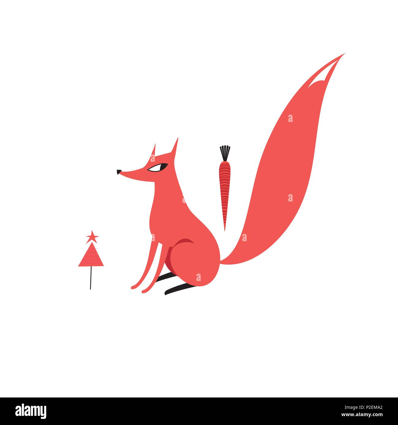 Winter fox illustration Cut Out Stock Images & Pictures - Alamy