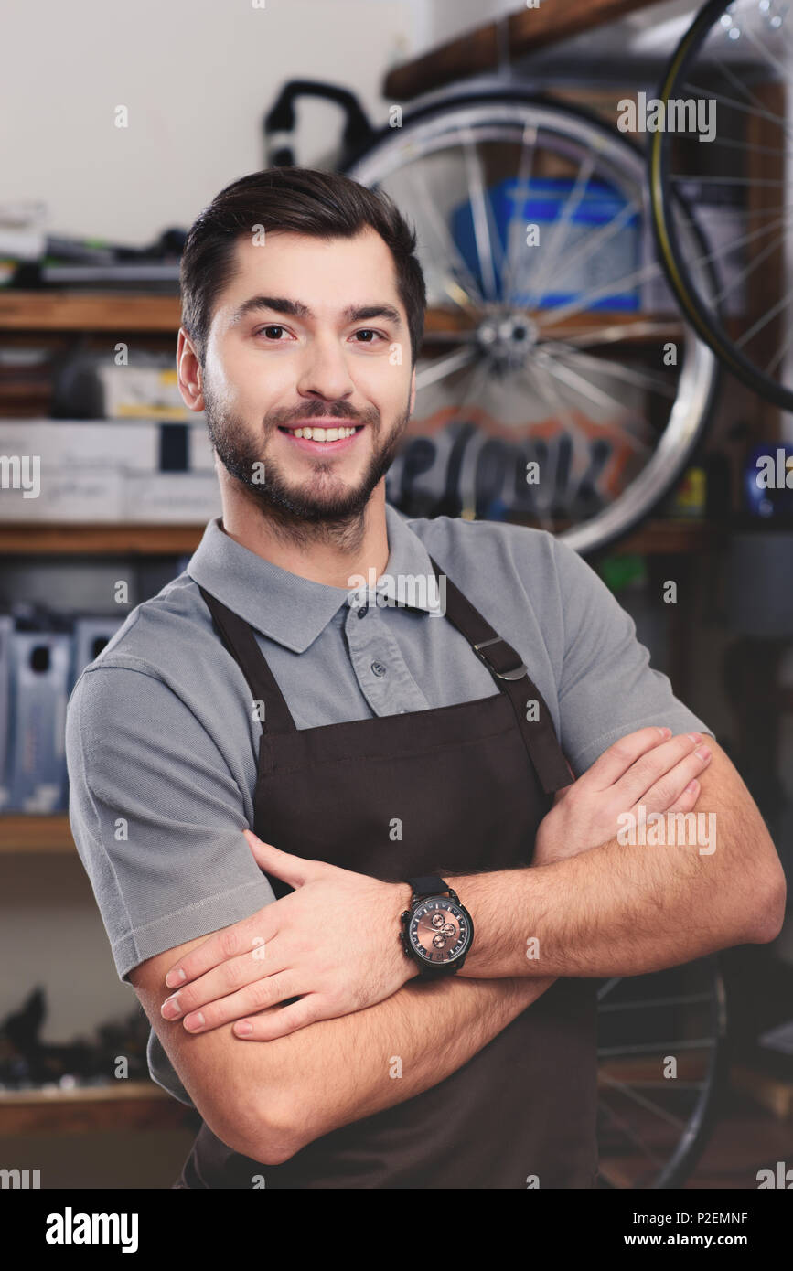 Bike mechanic apron hi-res stock photography and images - Alamy