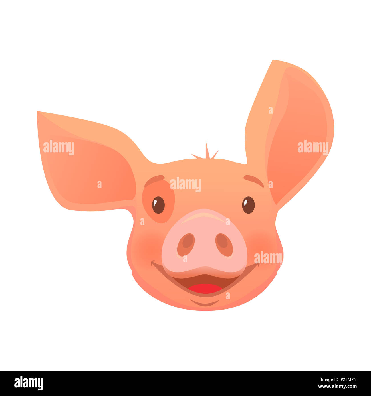 Cute pig cartoon. Pig head isolated illustration Stock Photo - Alamy