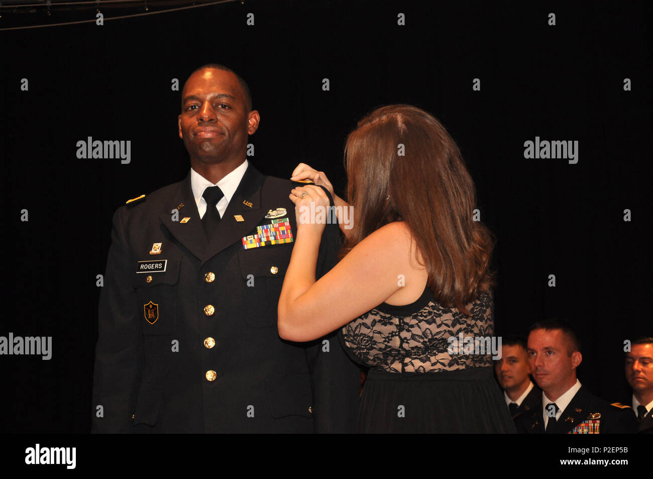 Second Lt. Christopher Rogers is pinned on his new rank during the ...