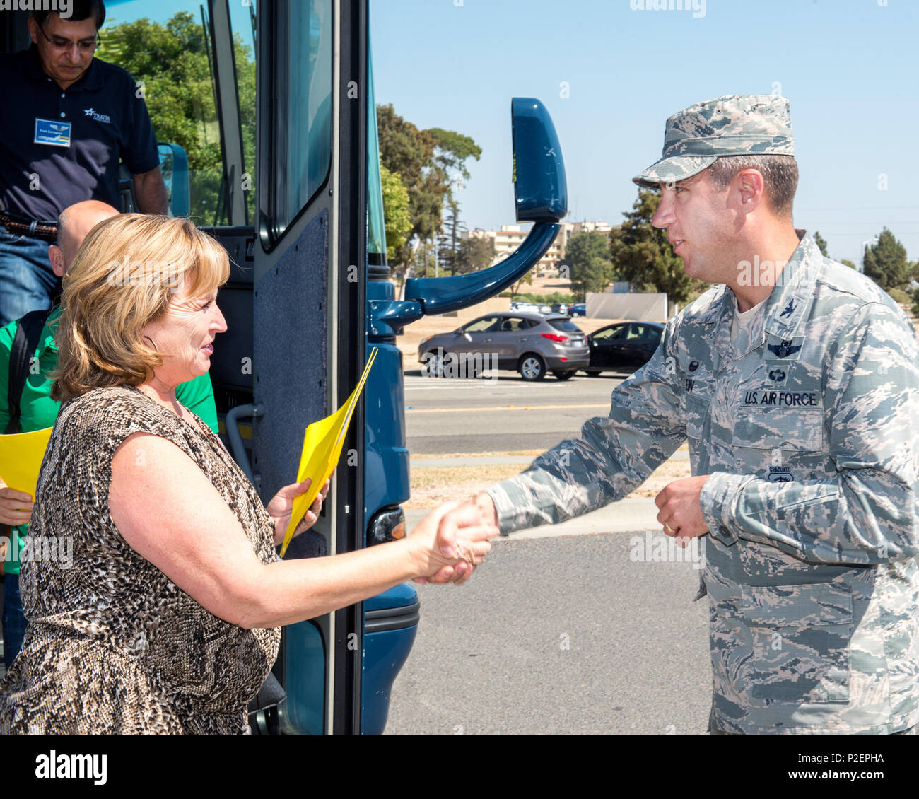 U.S. Air Force Col. John Klein, Commander, 60th Air Mobility Wing ...
