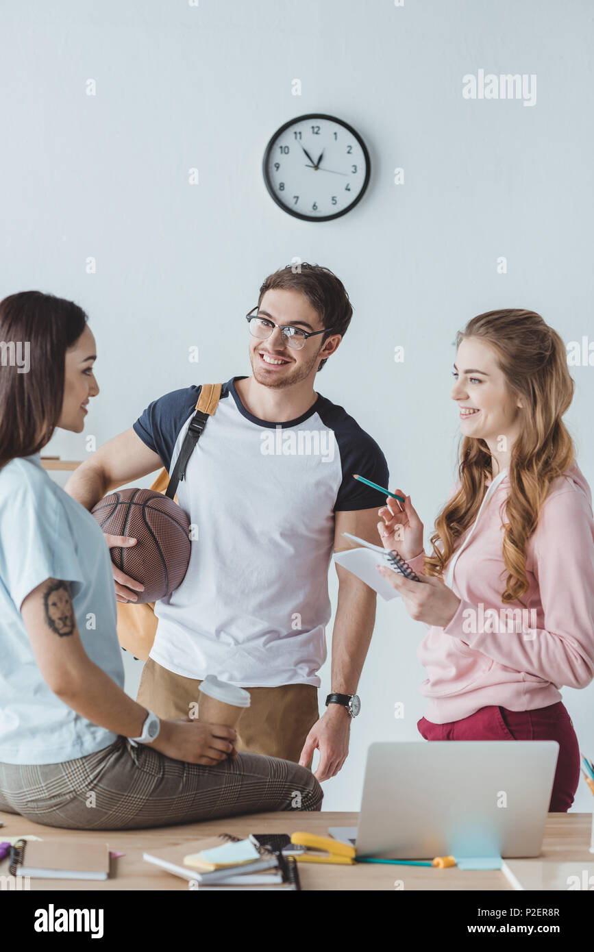 young multicultural students talking together Stock Photo - Alamy