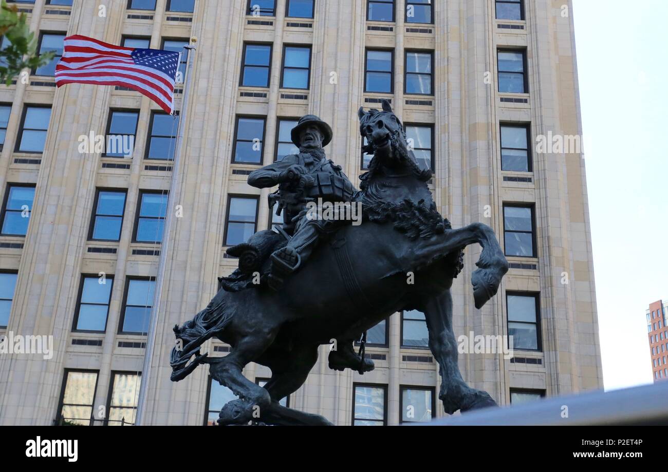 The America’s Response Monument, aka Horse Soldier statue, sits in its ...
