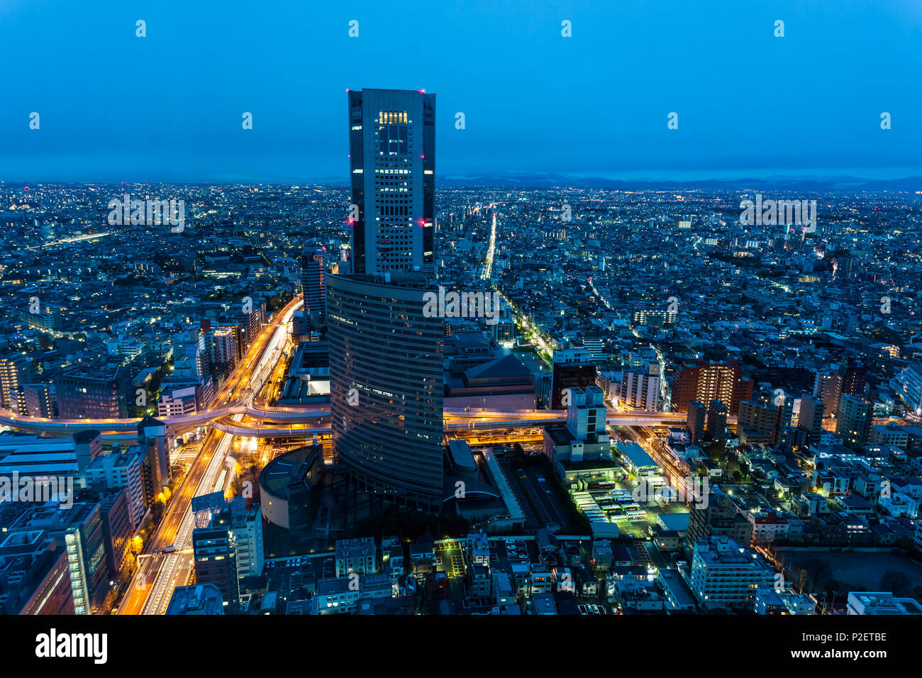 Opera City seen from Park Hyatt at blue hour, Shinjuku, Tokyo, Japan ...