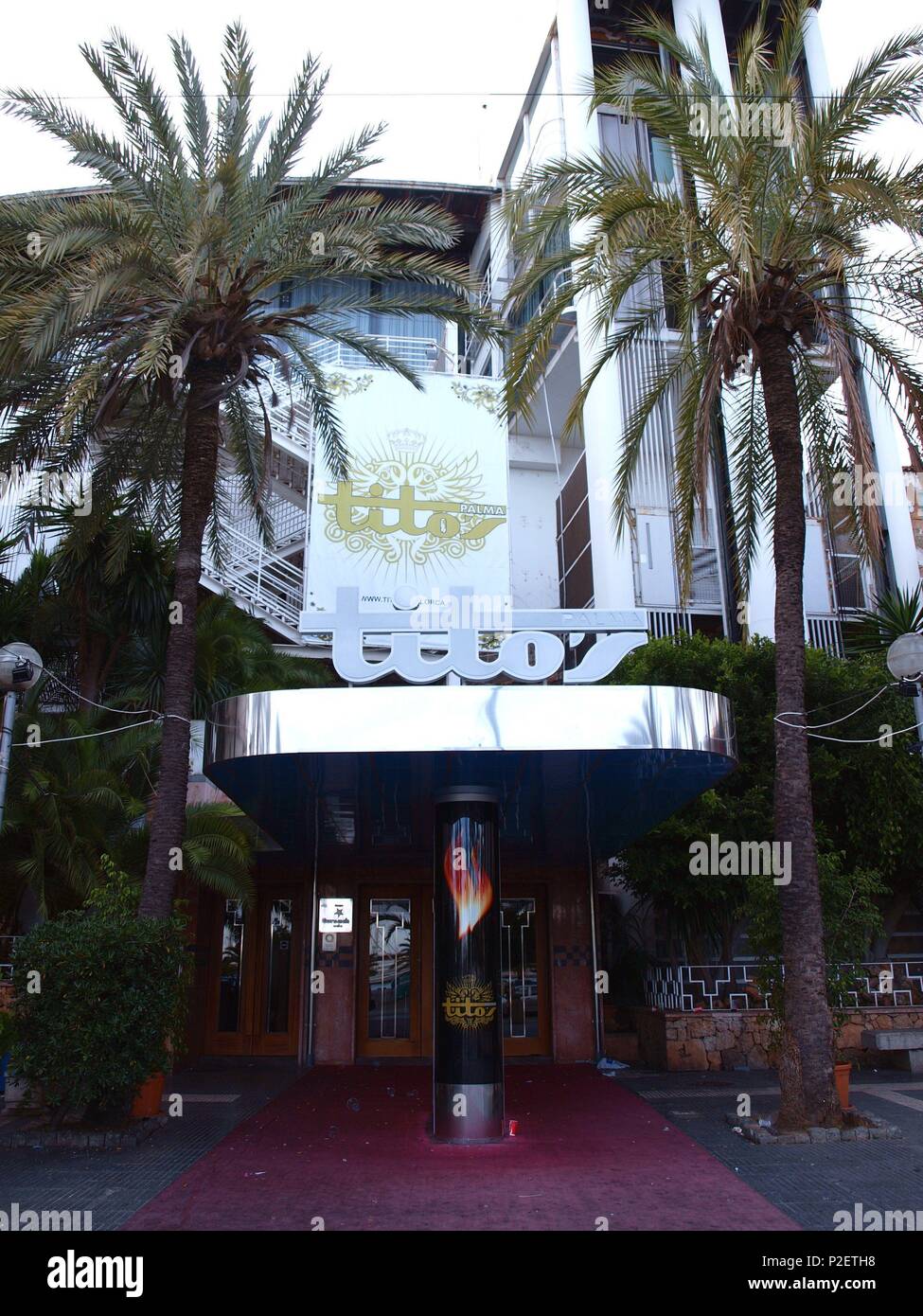 Discoteca Tito's. Situada en Paseo Maritimo, Palma de Mallorca Stock ...