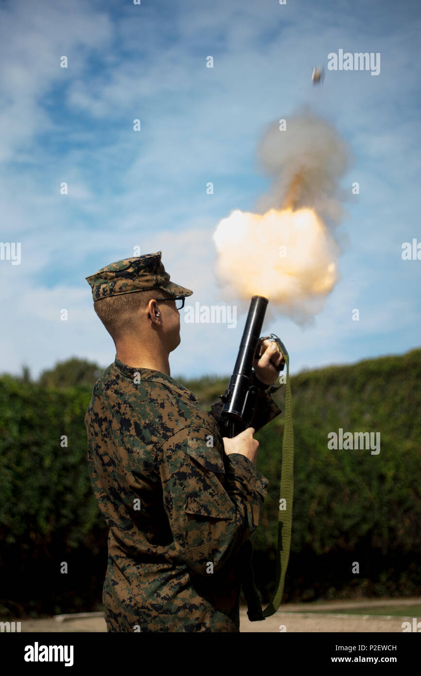 A U.S. Marine with Black Sea Rotational Force 16.2, fires a Romanian ...