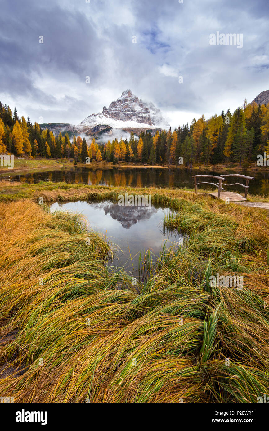 Reflection, Lago Antorno, Tre Cime Di Lavaredo, Alps, Dolomites, Italy ...