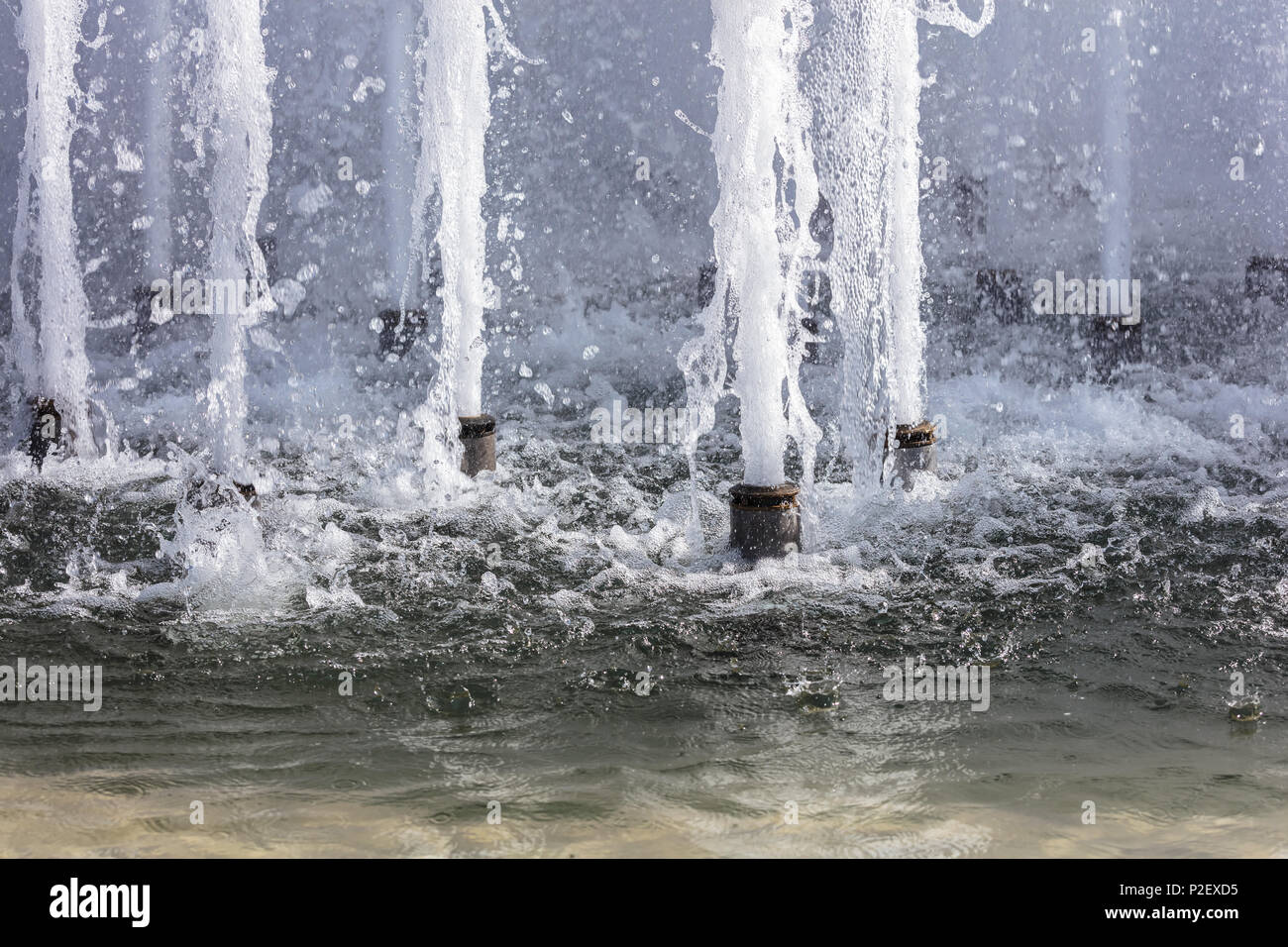 water fountain stream at sunny day. closeup view Stock Photo - Alamy