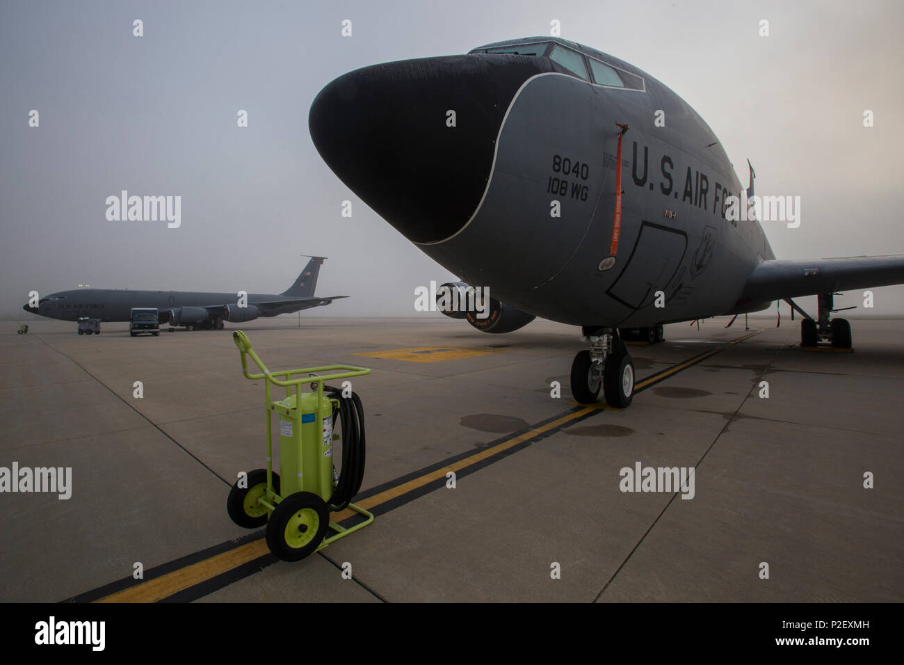 The sun rises on 108th Wing, New Jersey Air National Guard, KC-135R ...