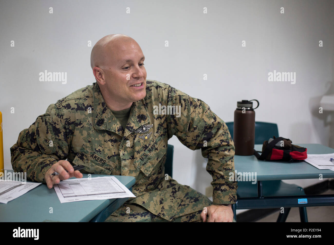 U.S. Navy Chief Petty Officer Johnathan Akers with Marine Air Control ...