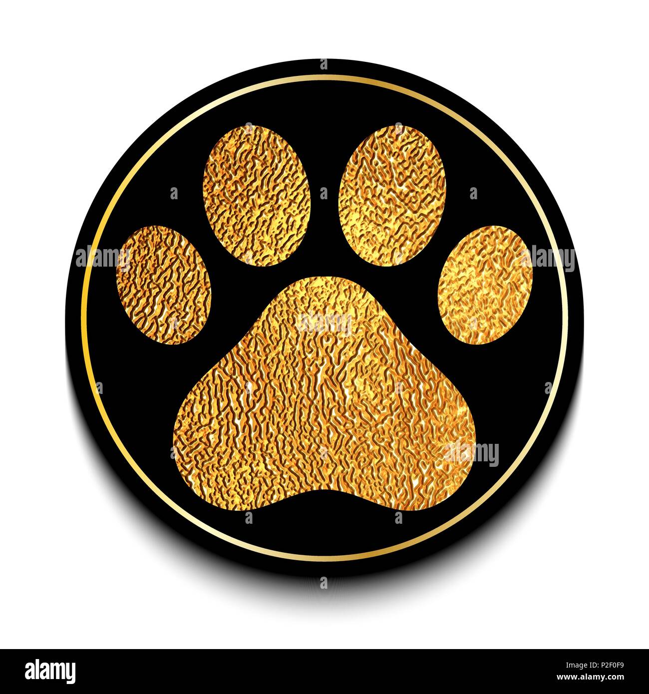 Golden animal paw print on white background Stock Vector Image & Art ...