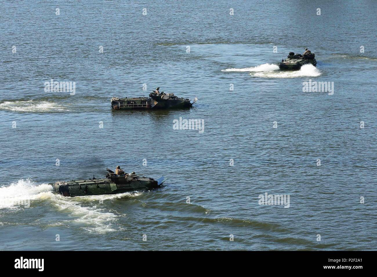 U.S. Marines with 2nd Amphibious Assault Battalion drive AAV7 ...